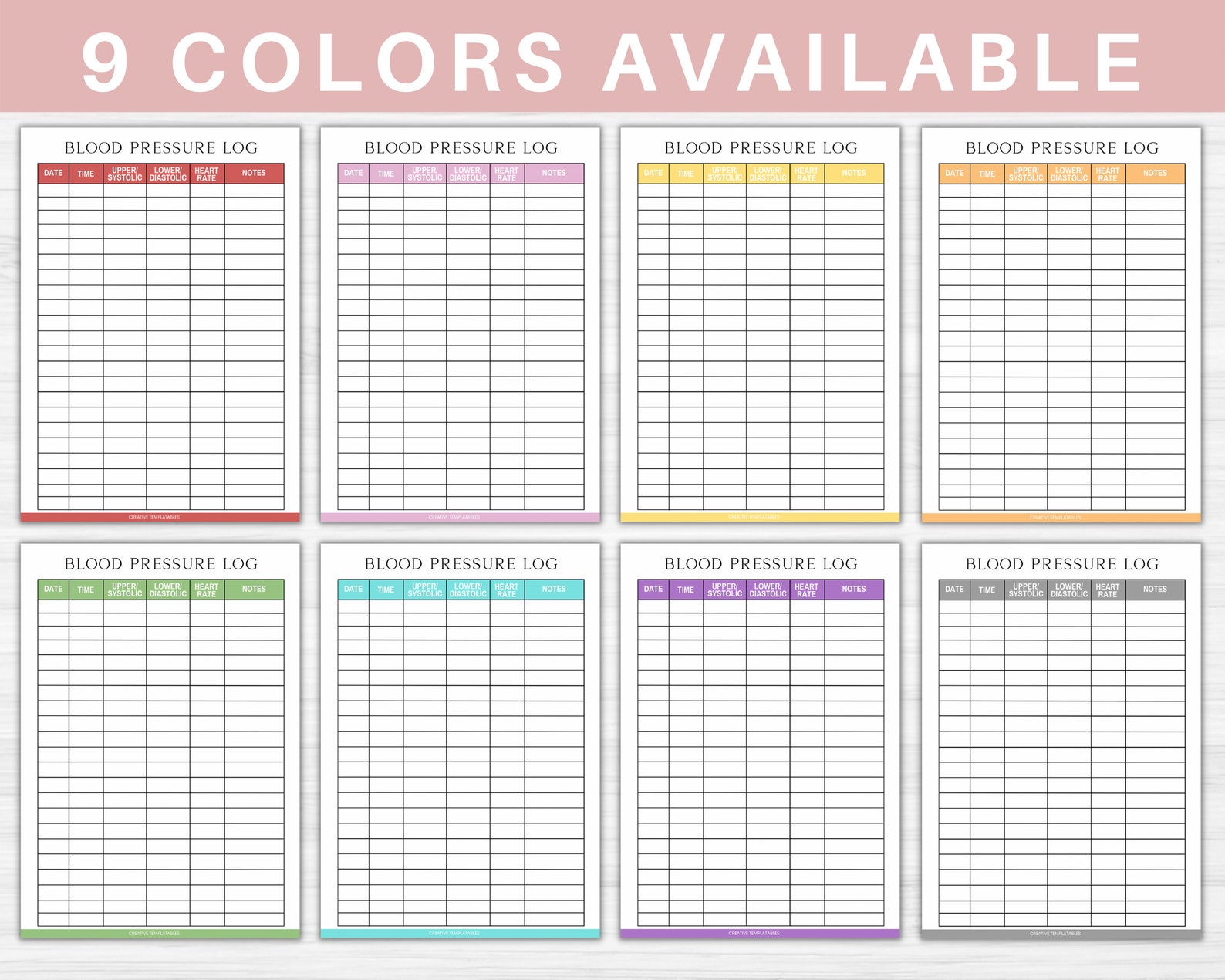 Blood Pressure Tracker | Printable Blood Pressure Log | Hypotension ...