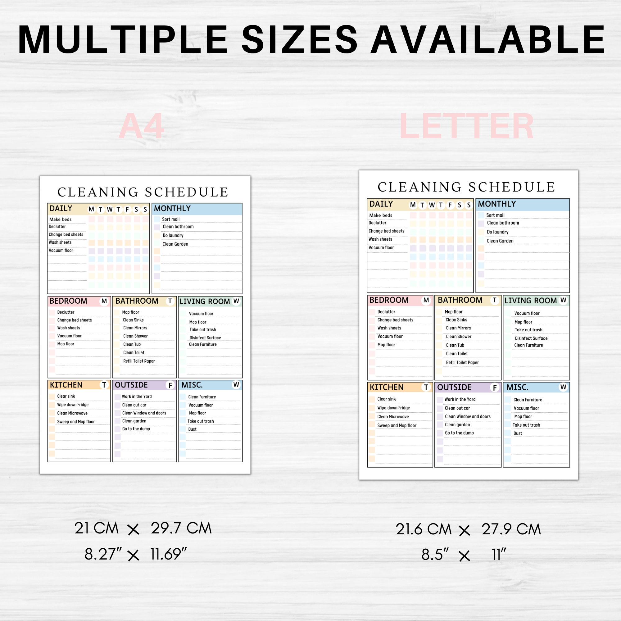 Cleaning Planner Kids Chore Chart Editable Cleaning Schedule for Kids ...