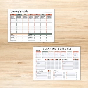 Cleaning Planner Cleaning Chore Chart Editable Cleaning Schedule ...