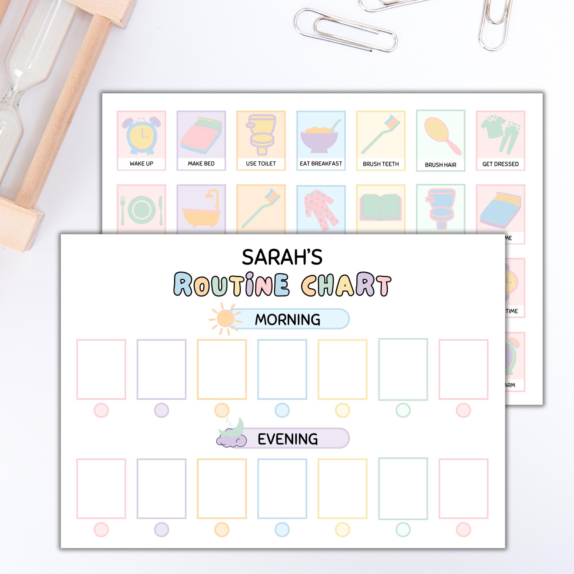 Kids Routine Chart Printable Daily Schedule for Kids Chore Chart ...