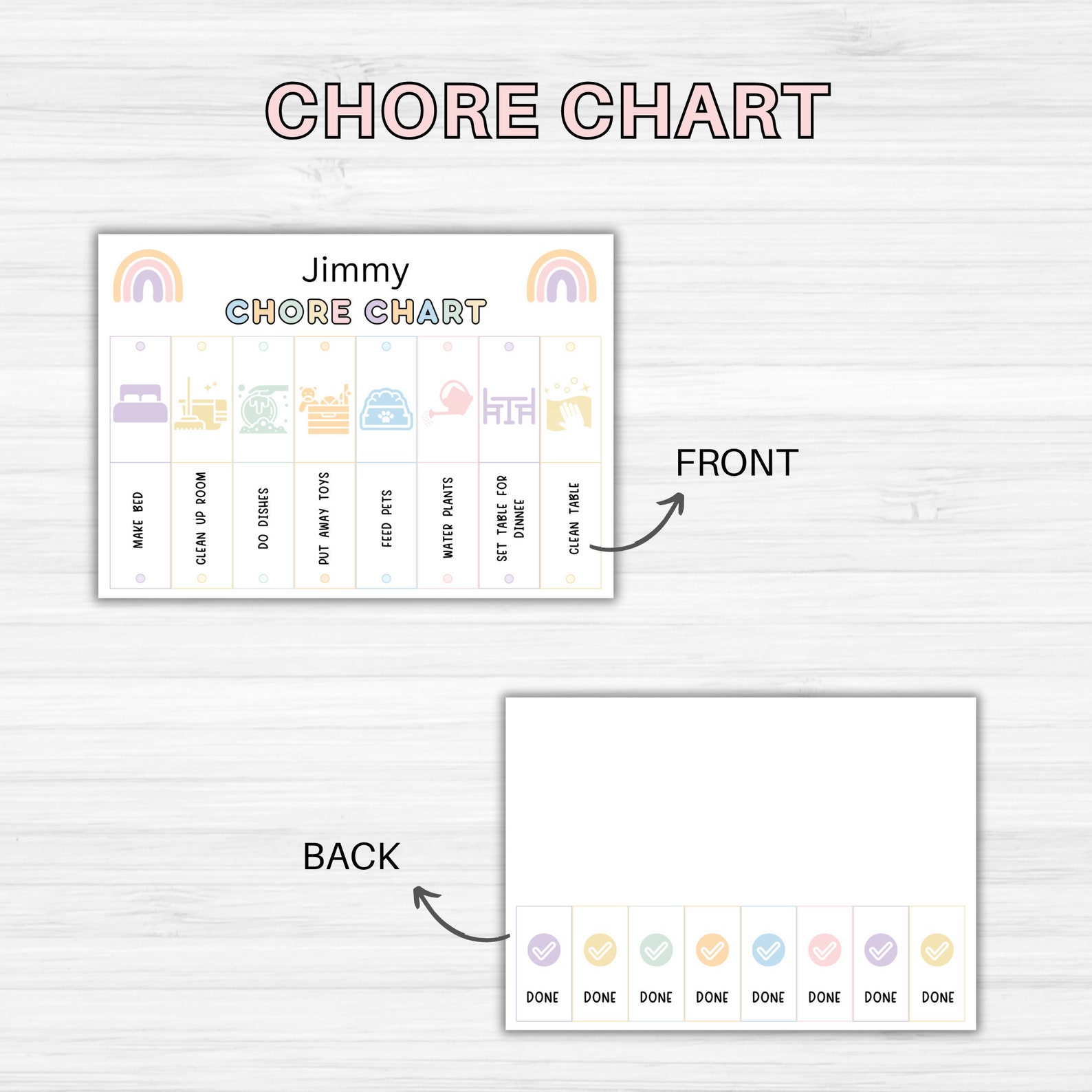 Kids Flip Routine Chart Editable Schedule for Kids Chore Chart Morning ...