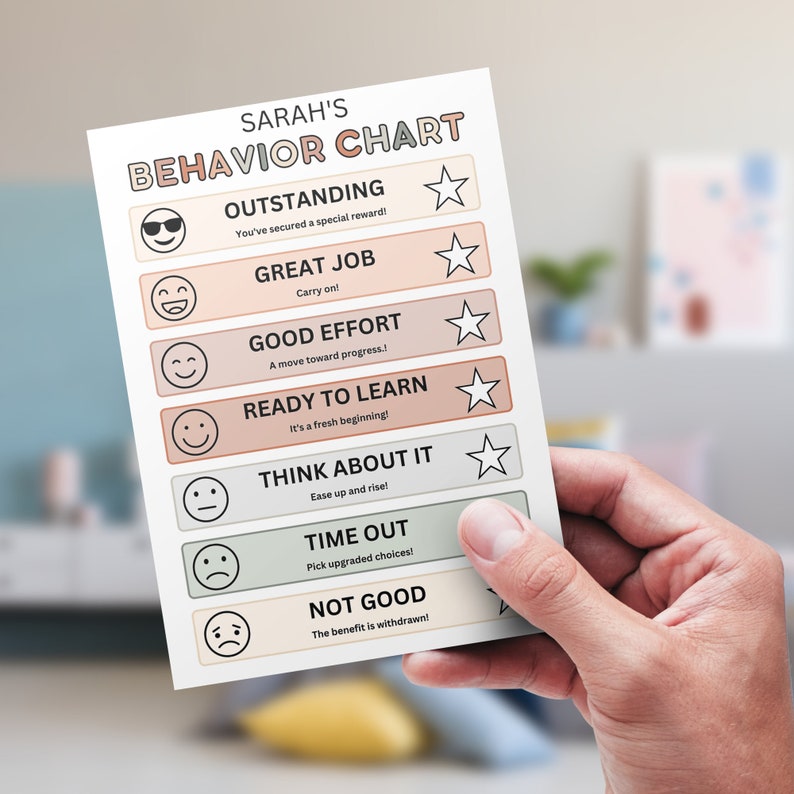 Behavior Reward Chart for Kids Good Behavior Tracking Children Behavior ...