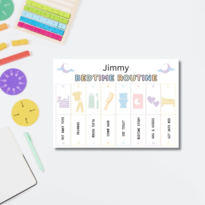 Kids Flip Routine Chart Editable Schedule for Kids Chore Chart Morning ...