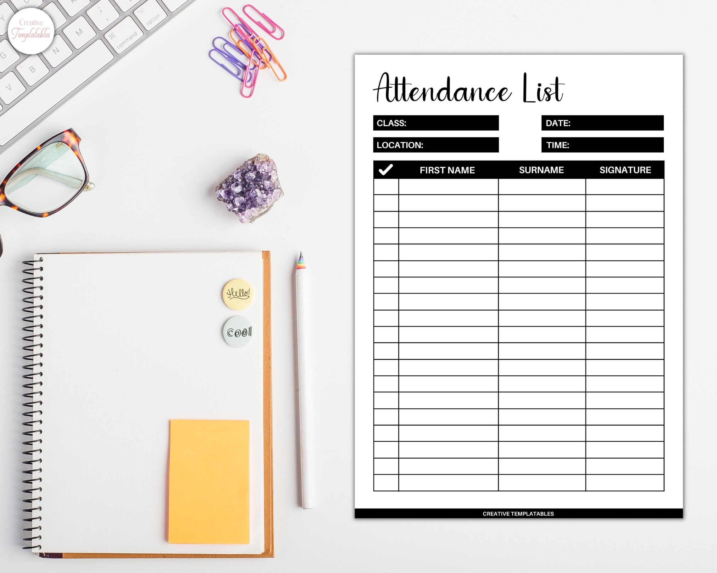 Attendance List | Editable Attendence Tracker | Attendance Management ...