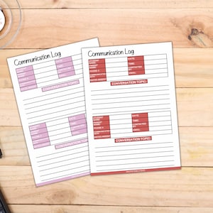 Teacher Communication Log Printable Teacher Log Communication Tracker ...