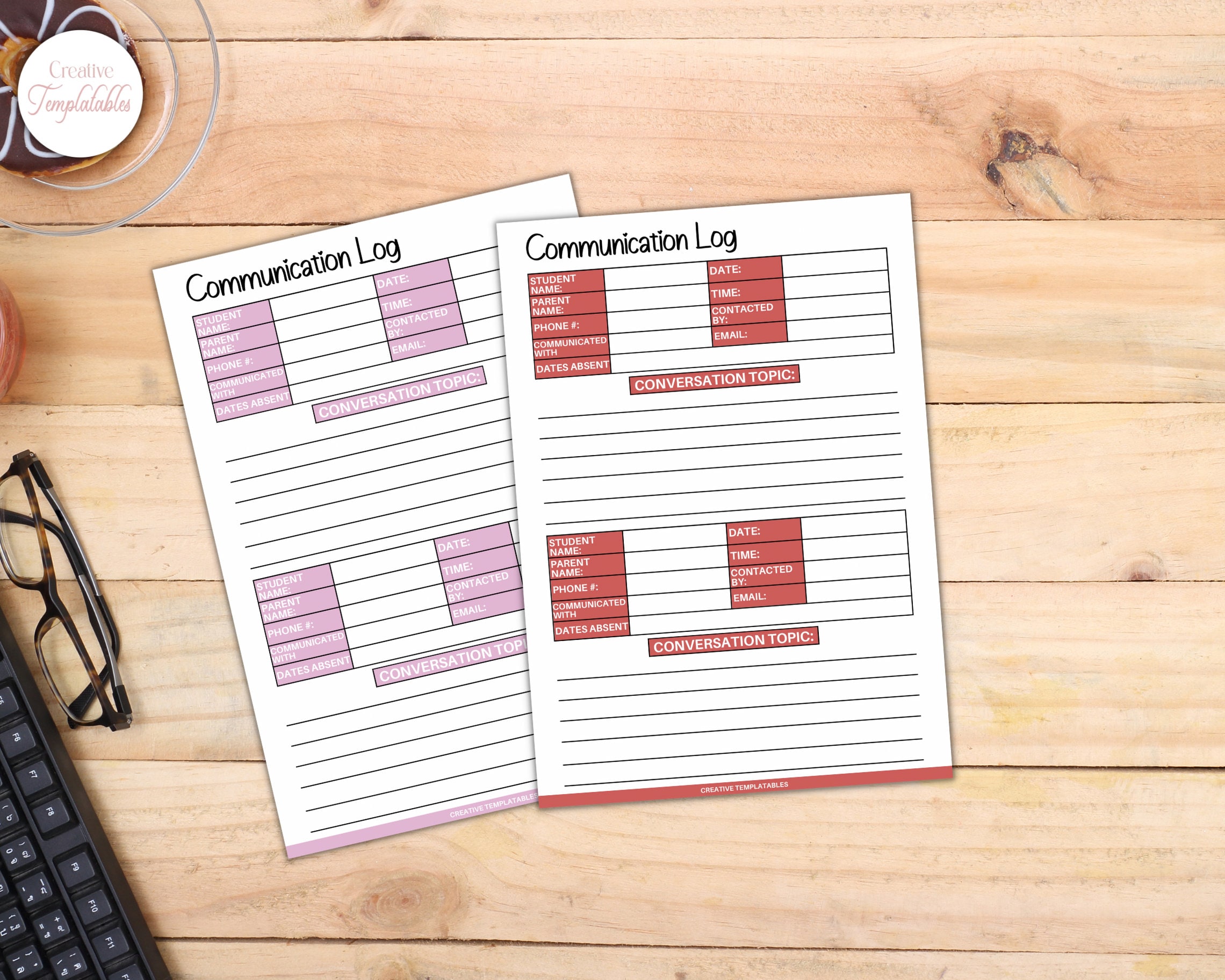 Teacher Communication Log Printable Teacher Log Communication Tracker ...