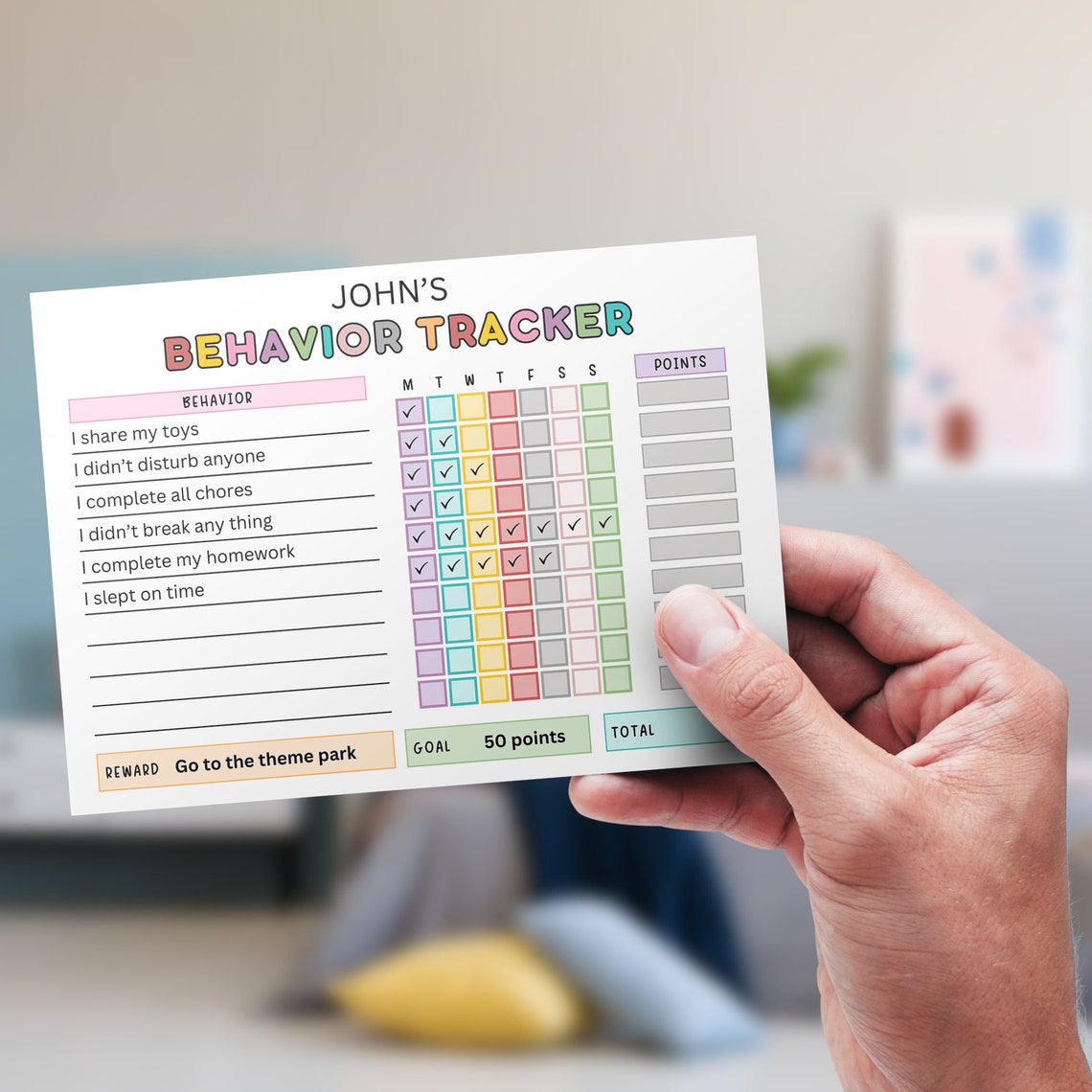Behavior Reward Chart for Kids Good Behavior Tracking - Etsy