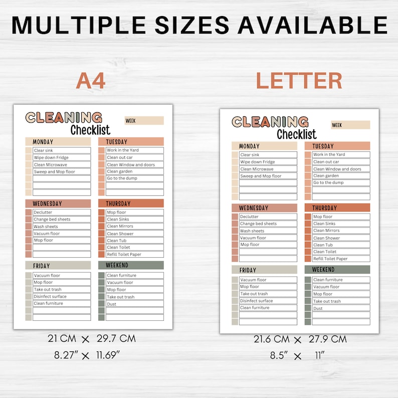 Cleaning Planner Kids Chore Chart Editable Cleaning Schedule for Kids ...
