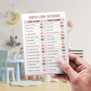 Kids Reward Bucks Editable | How to Earn Money Chore Chart | Editable ...
