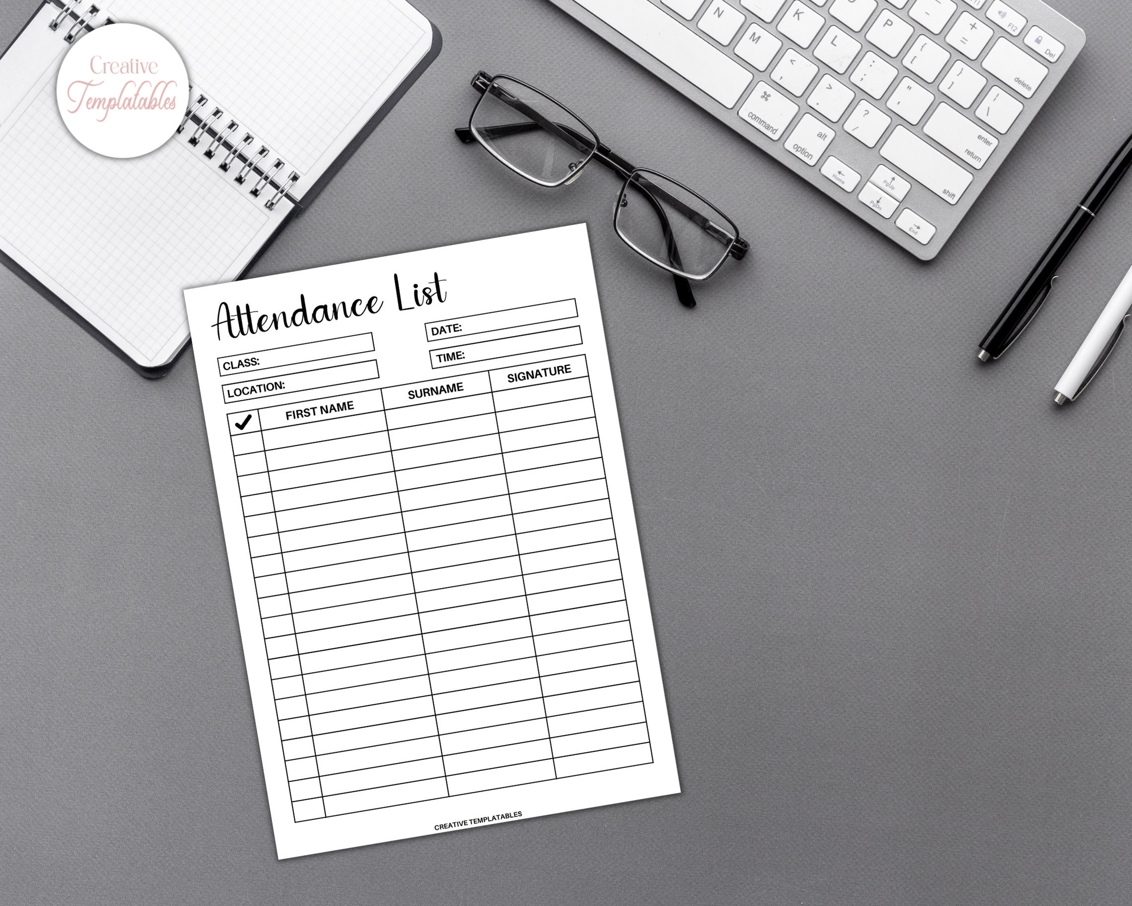 Attendance List | Printable Attendence Tracker | Attendance Management ...