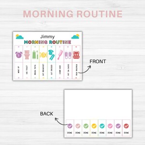 Kids Flip Routine Chart Editable Schedule for Kids Chore Chart Morning ...