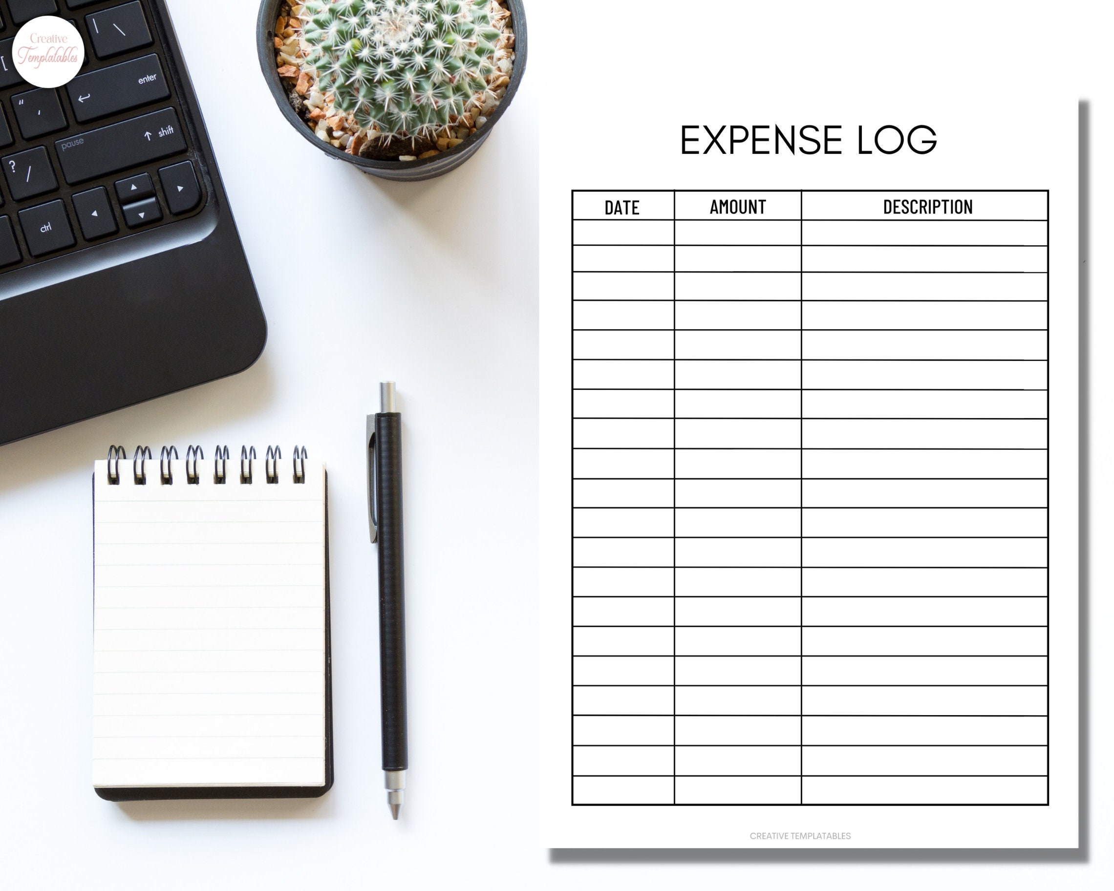 Expense Tracker Printable Spending Tracker Expense Log Purchase Log ...