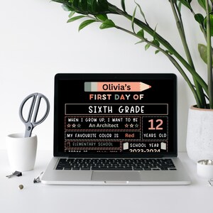 Editable First Day of School Board Sign, Personalized First Day of ...