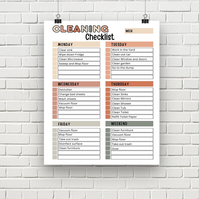 Cleaning Planner Kids Chore Chart Editable Cleaning Schedule for Kids ...