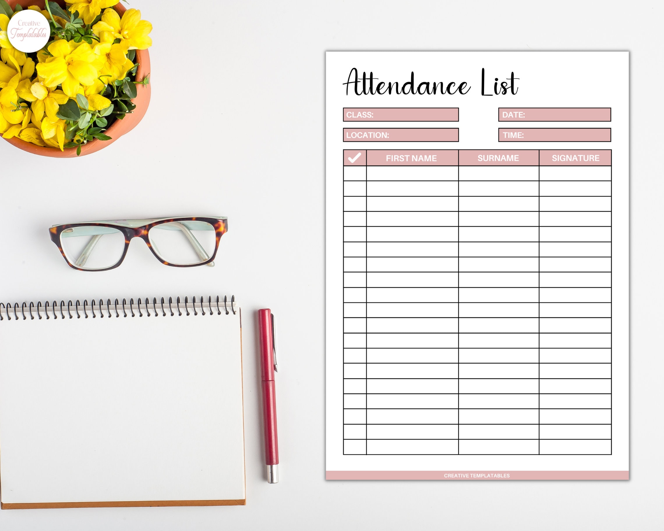 Attendance List | Editable Attendence Tracker | Attendance Management ...