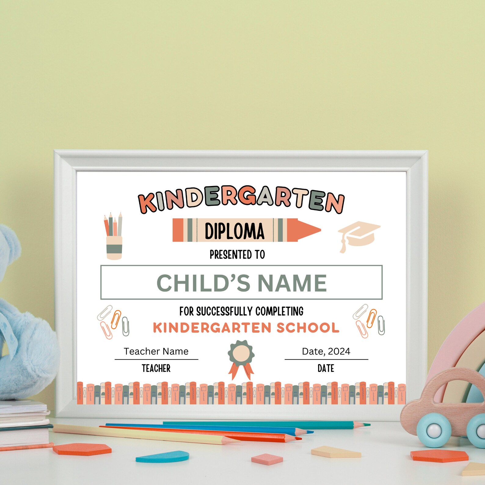 Kindergarten Diploma Certificate Editable Diploma Kindergarten ...