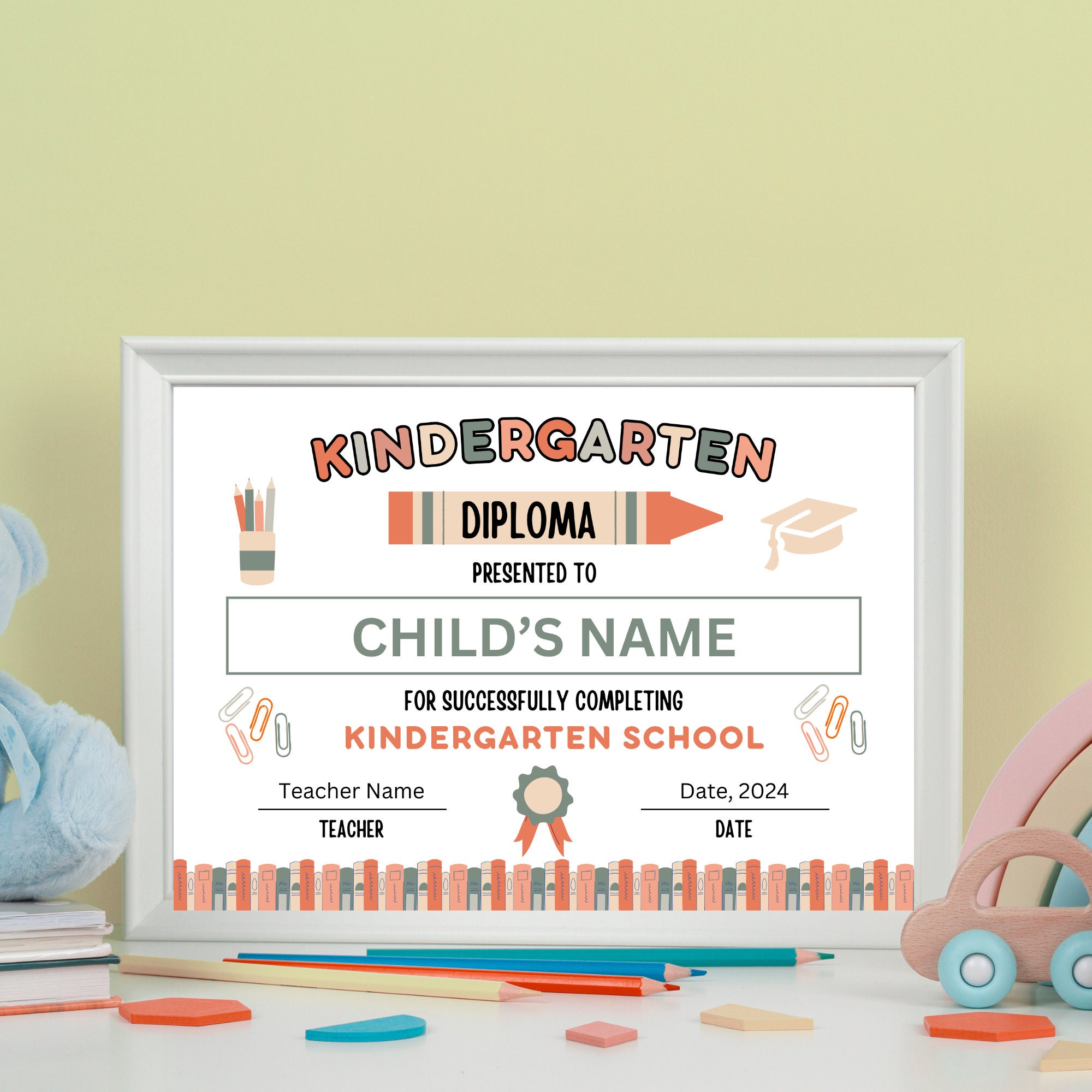 Certificado de Diploma de Kindergarten / Diploma editable ...