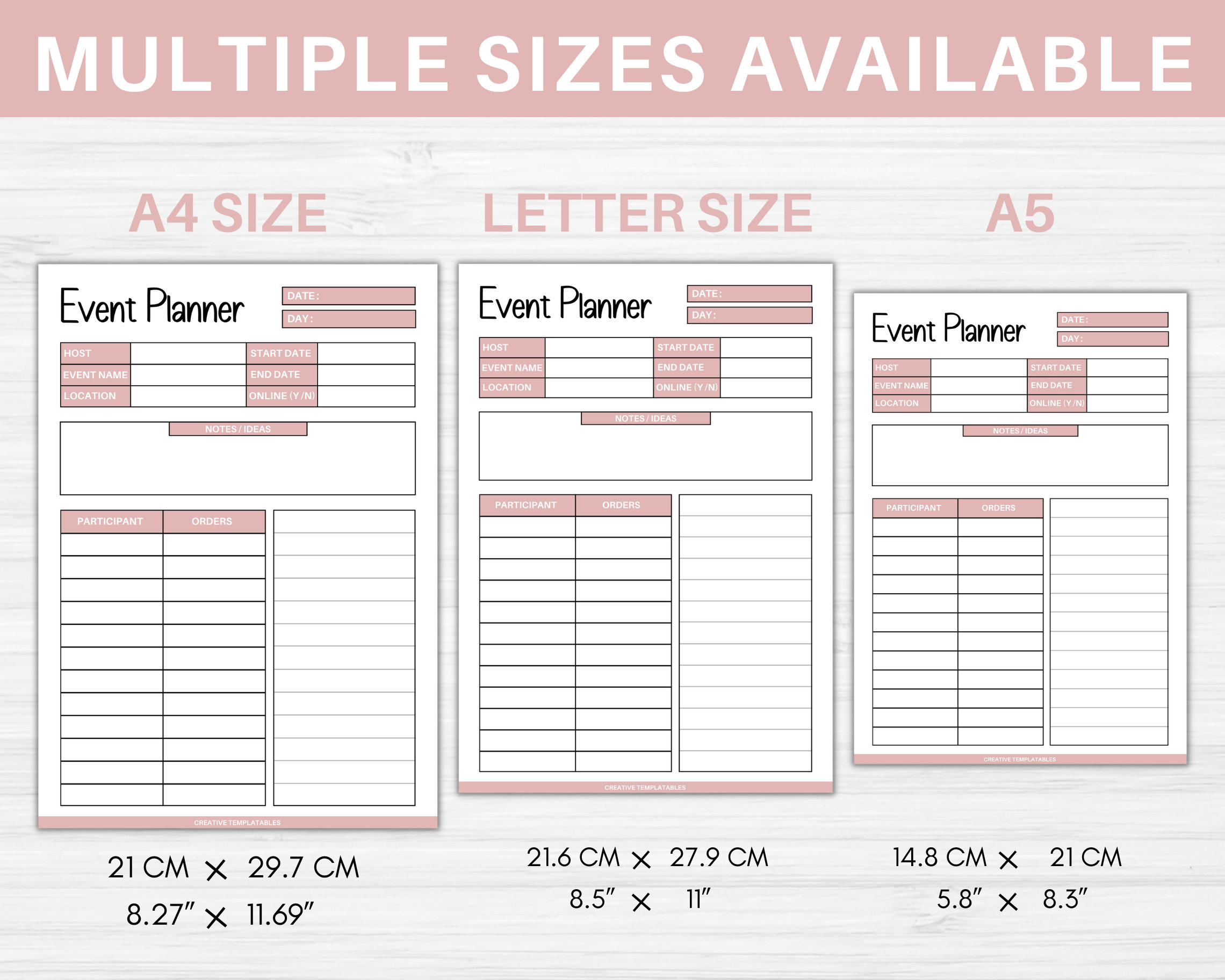Event Planner | Event Tracker | Printable Event Planning Template ...