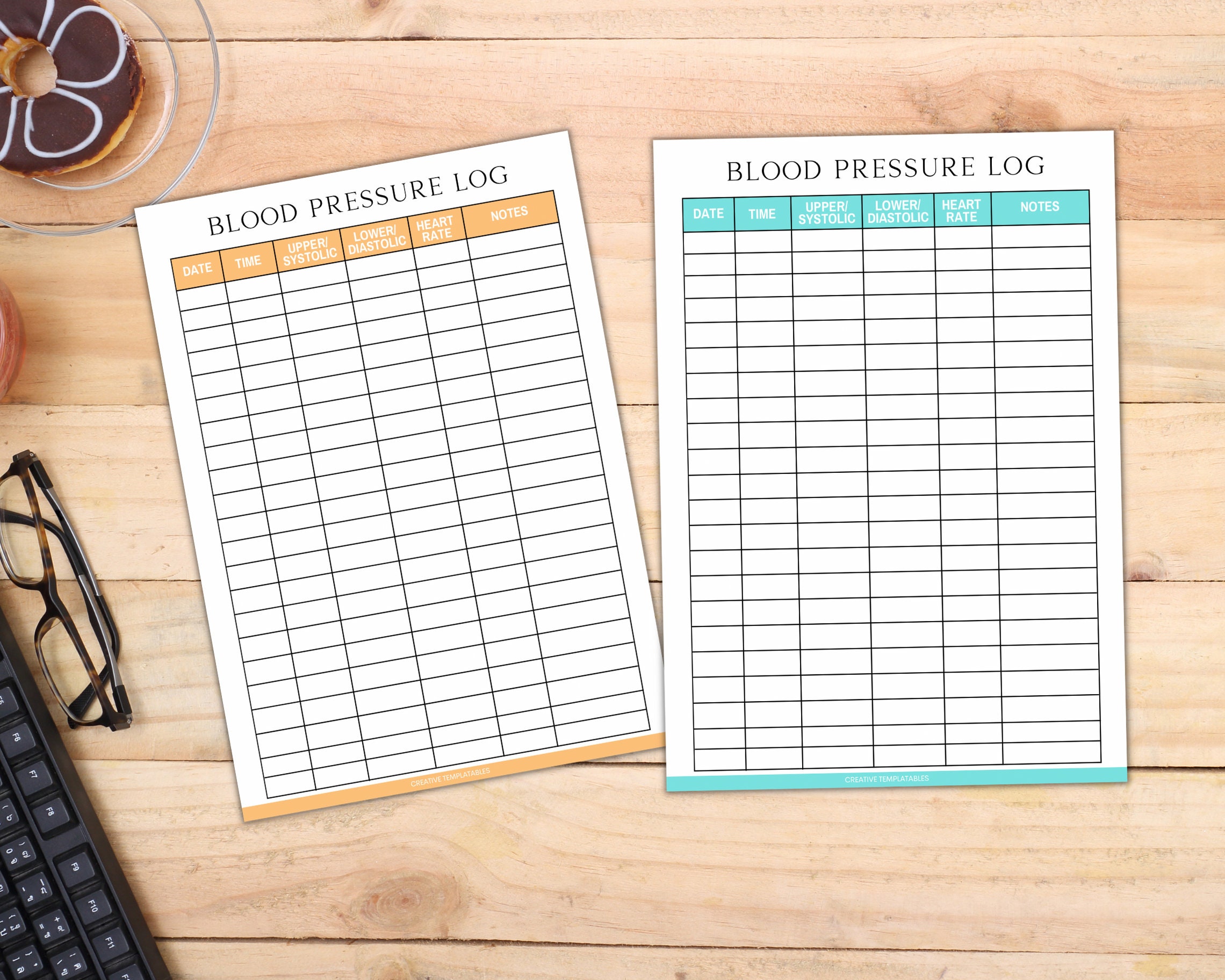 Blood Pressure Tracker Printable Blood Pressure Log Hypotension Medical ...