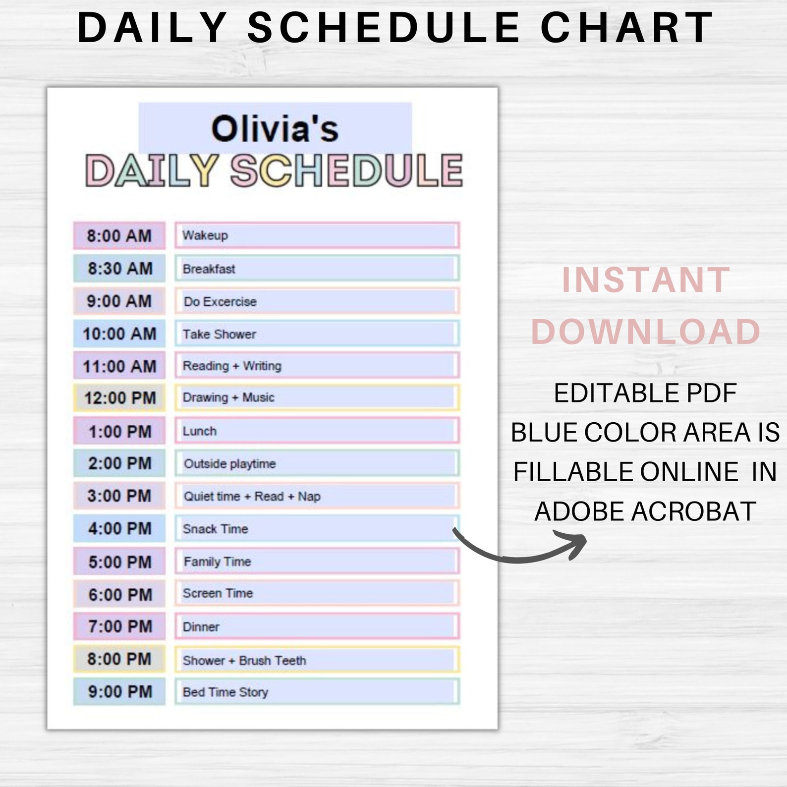 Kids Chore Chart Editable | Daily Routine Responsibility Chart | Kids ...