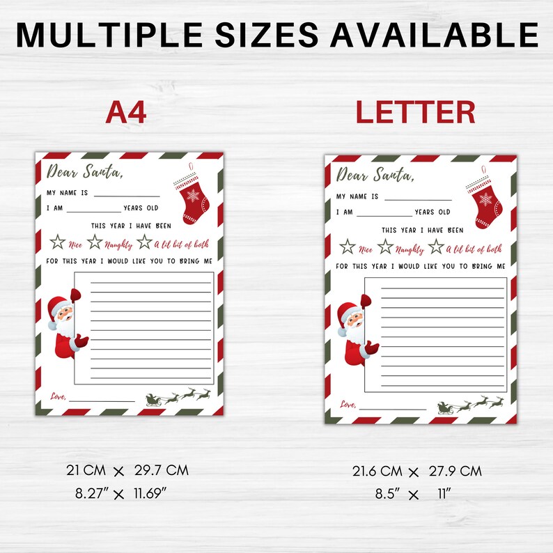Letter to Santa Christmas Letter Dear Santa Printable Letter to Santa ...