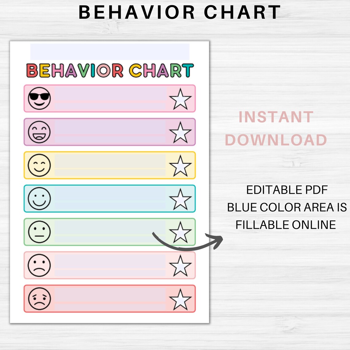 Behavior Reward Chart for Kids Good Behavior Tracking Children Behavior ...