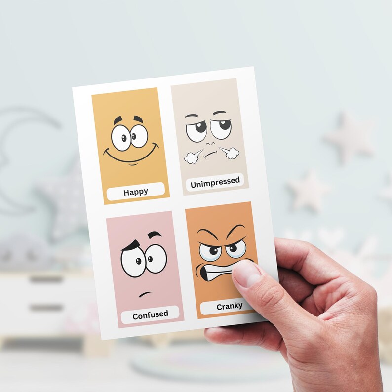 Kids Emotion Flashcards Printable Feeling Cards Calm Down Corner Zone ...