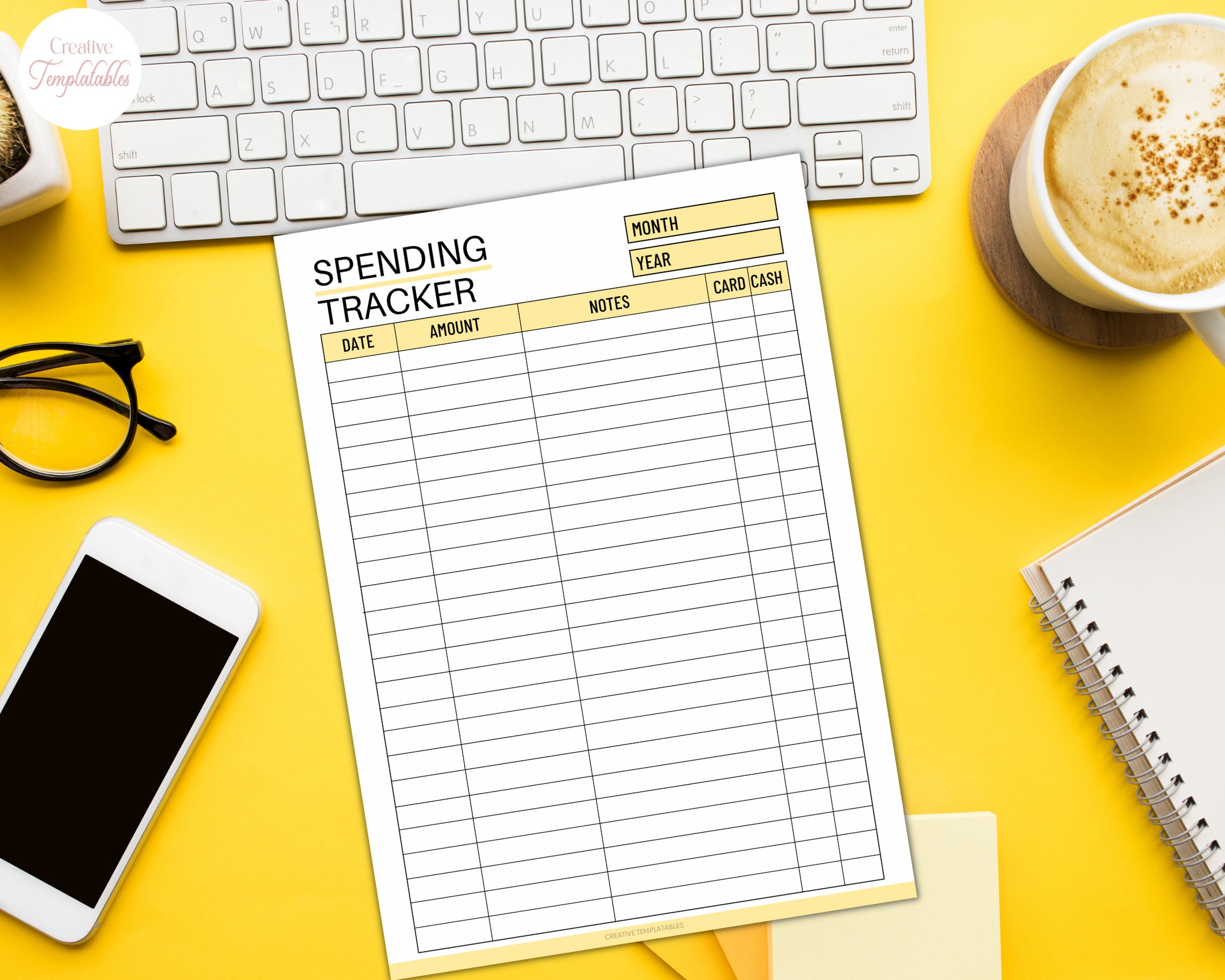 Spending Tracker Printable Expense Tracker Budget Tracker Financial ...