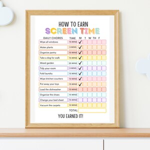 How to Earn Screen Time With Screen Bucks | Editable Allowance Chore ...