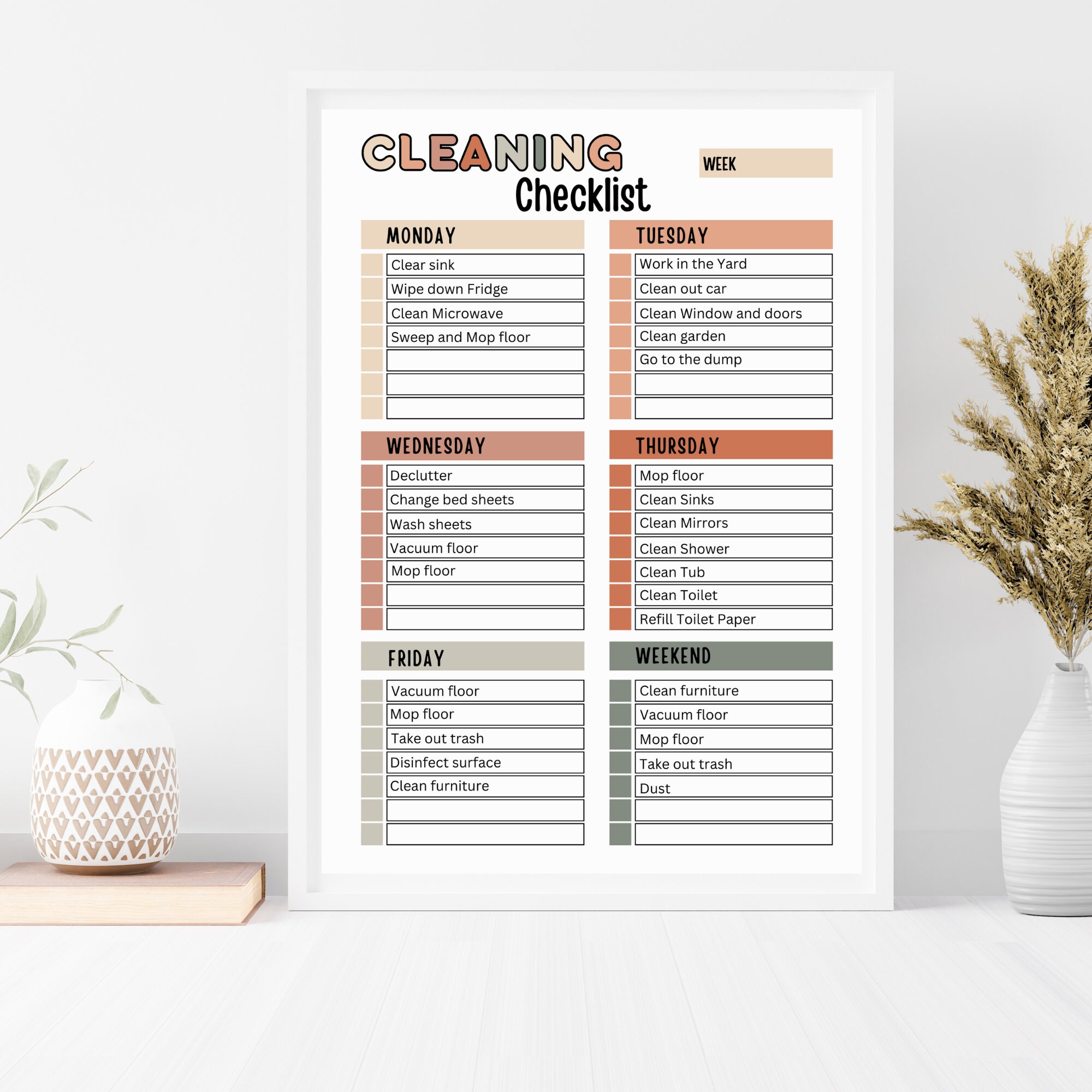 Cleaning Planner Kids Chore Chart Editable Cleaning Schedule for Kids ...