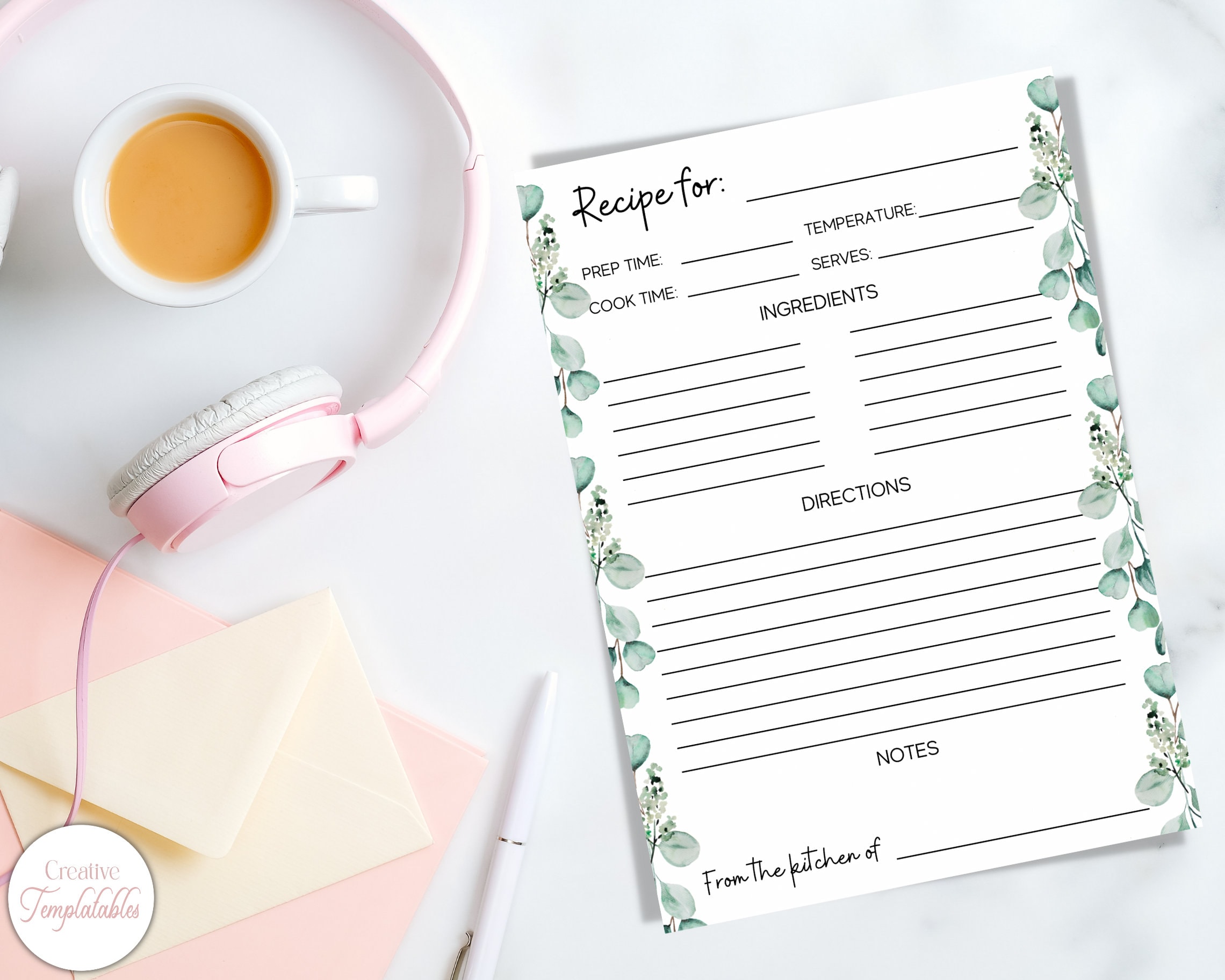 Recipe Template Editable Recipe Planner Recipe Organizer Meal Prep ...