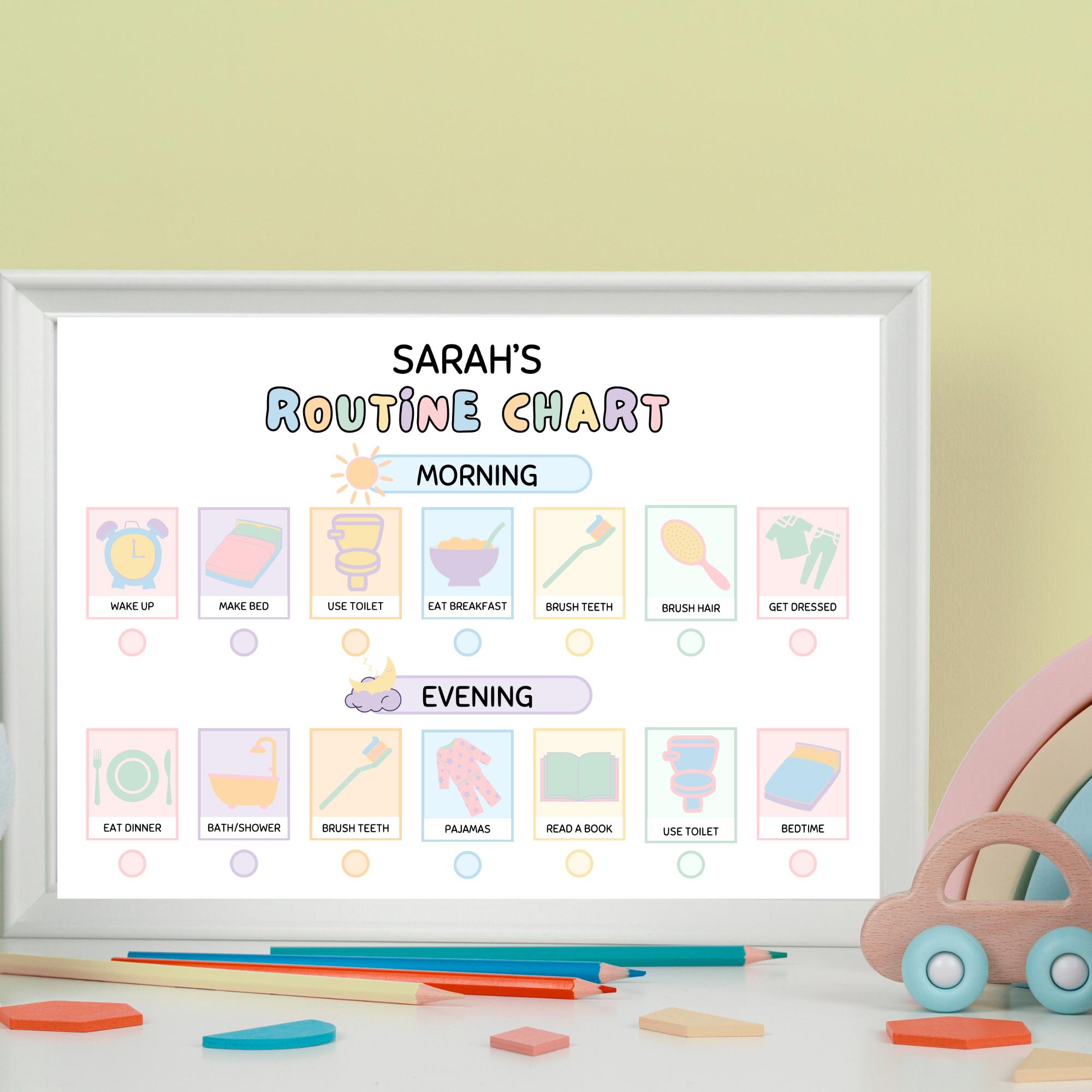 Kids Routine Chart Printable Daily Schedule for Kids Chore Chart ...