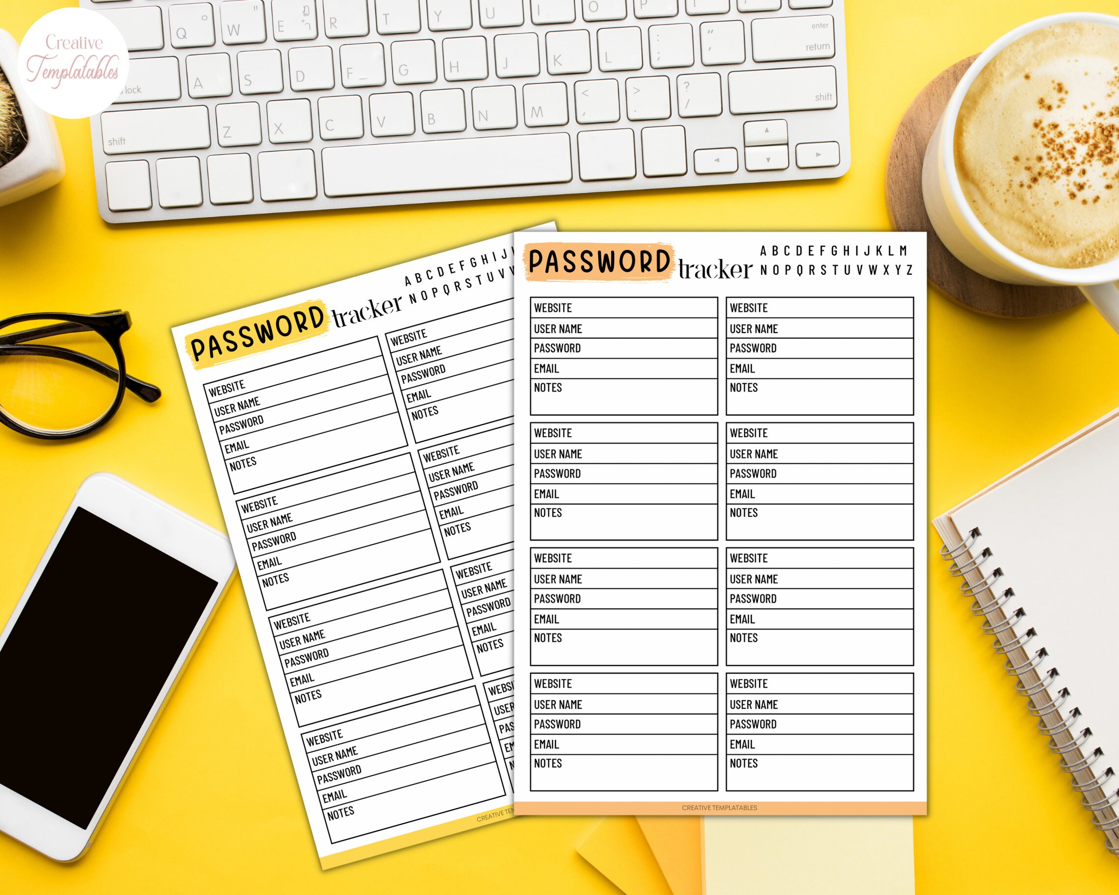 Password Tracker Password Log Printable Password Organizer Password ...