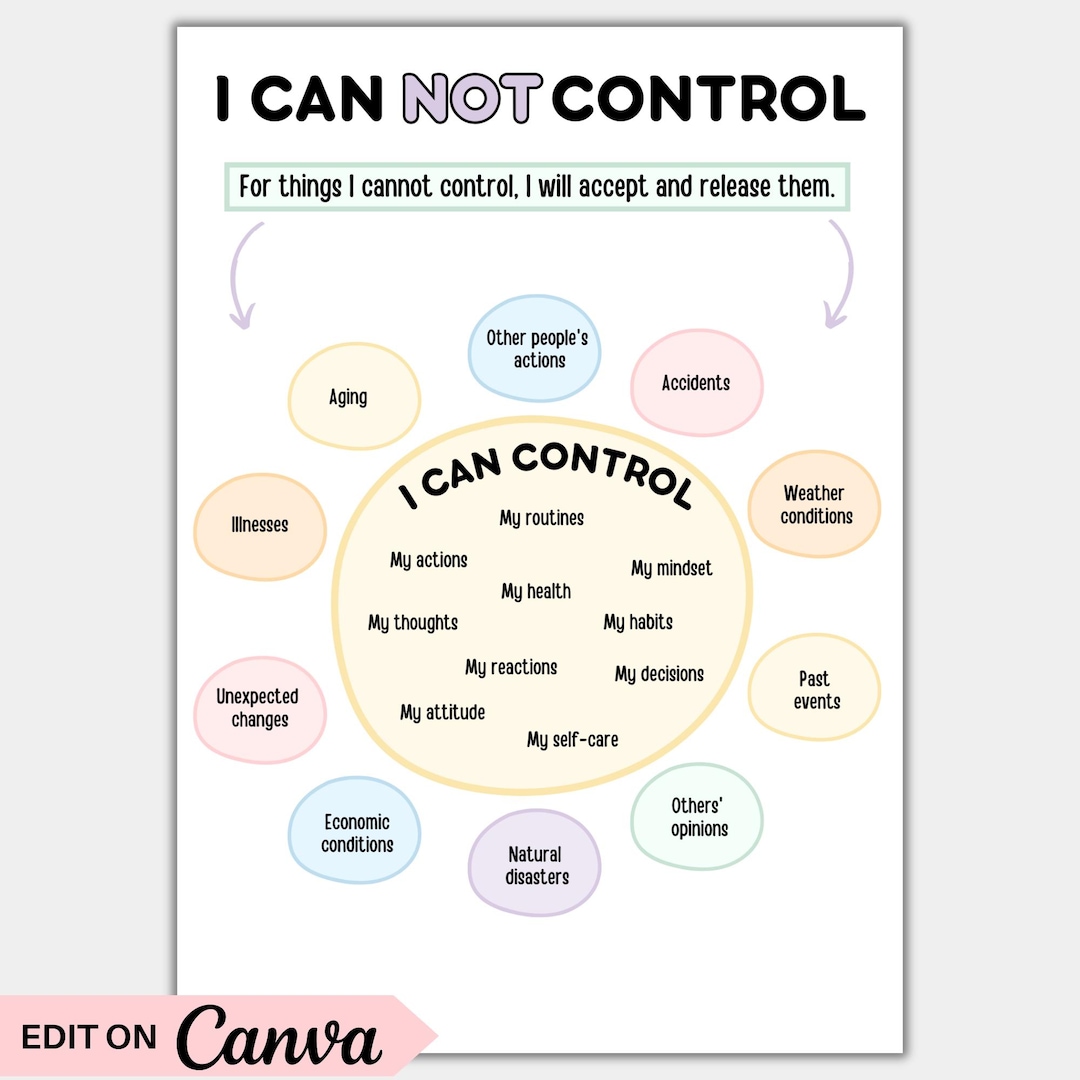 Things I Can Control Poster Editable Mental Health Poster What I Can ...