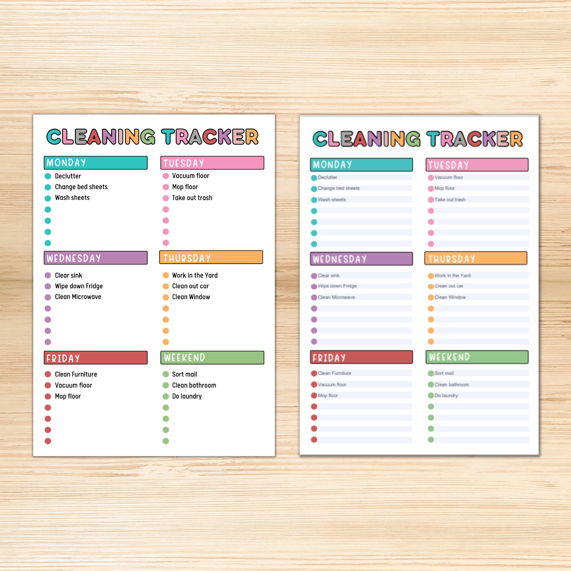 Cleaning Planner Cleaning Chore Chart Editable Cleaning - Etsy