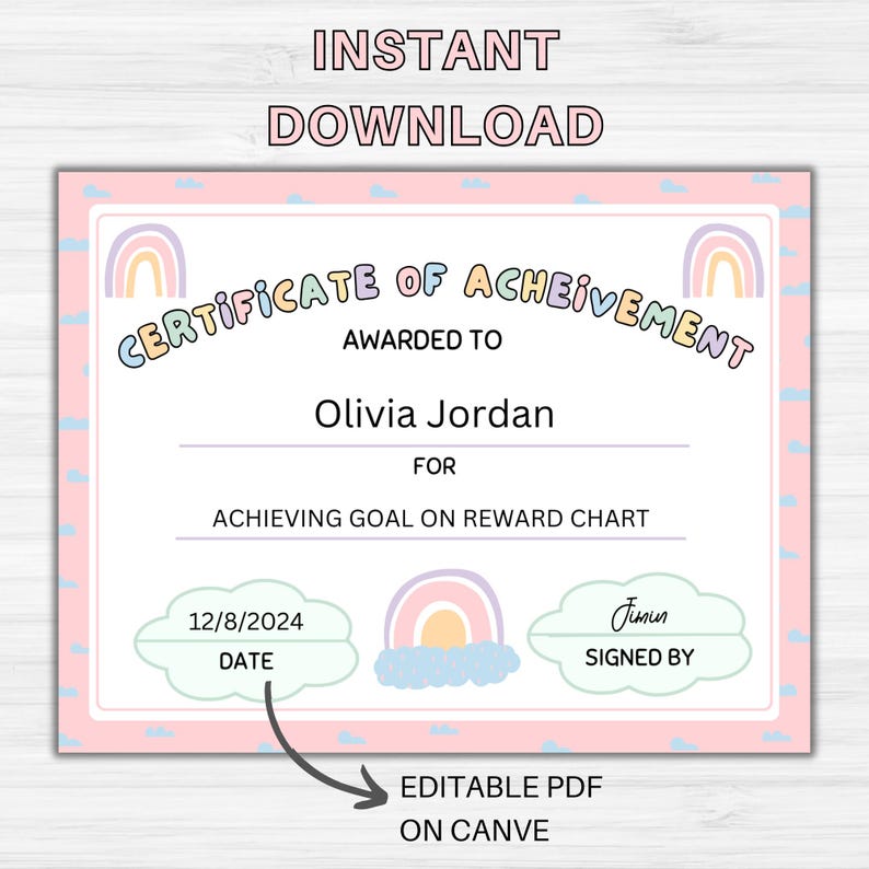 Kids Reward Certificate and Chart Good Behavior Tracking Kids Behavior ...