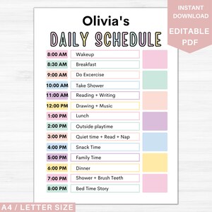 Kids Chore Chart Editable | Daily Routine Responsibility Chart | Kids ...