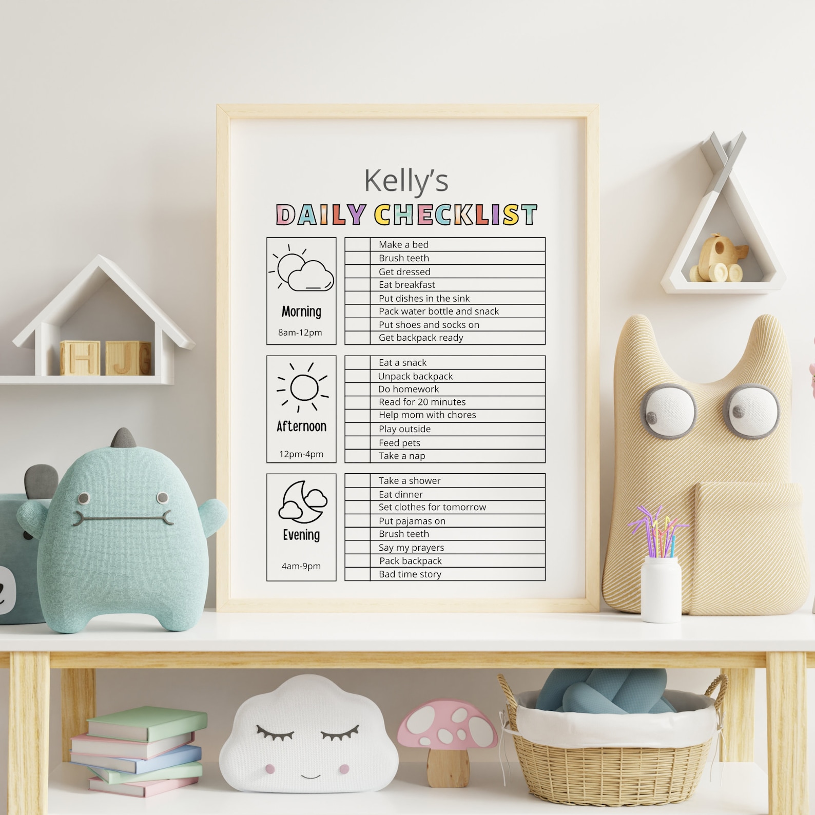 Kids Chore Chart Editable | Daily Routine Responsibility Chart | Kids ...