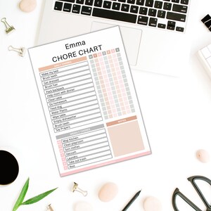 Chore Chart | Editable Responsibilities Chart | Chore List | Routine ...