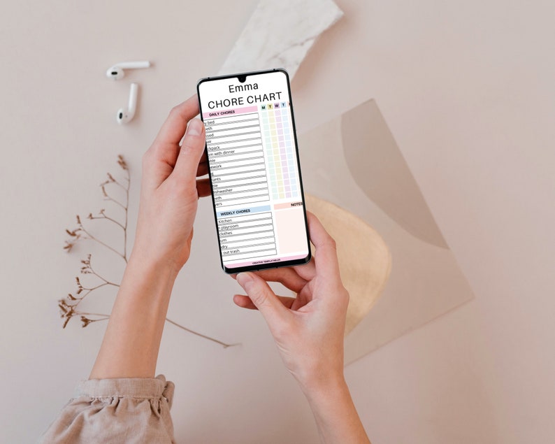 Chore Chart | Editable Responsibilities Chart | Chore List | Routine Chart | Allowance Chart ...