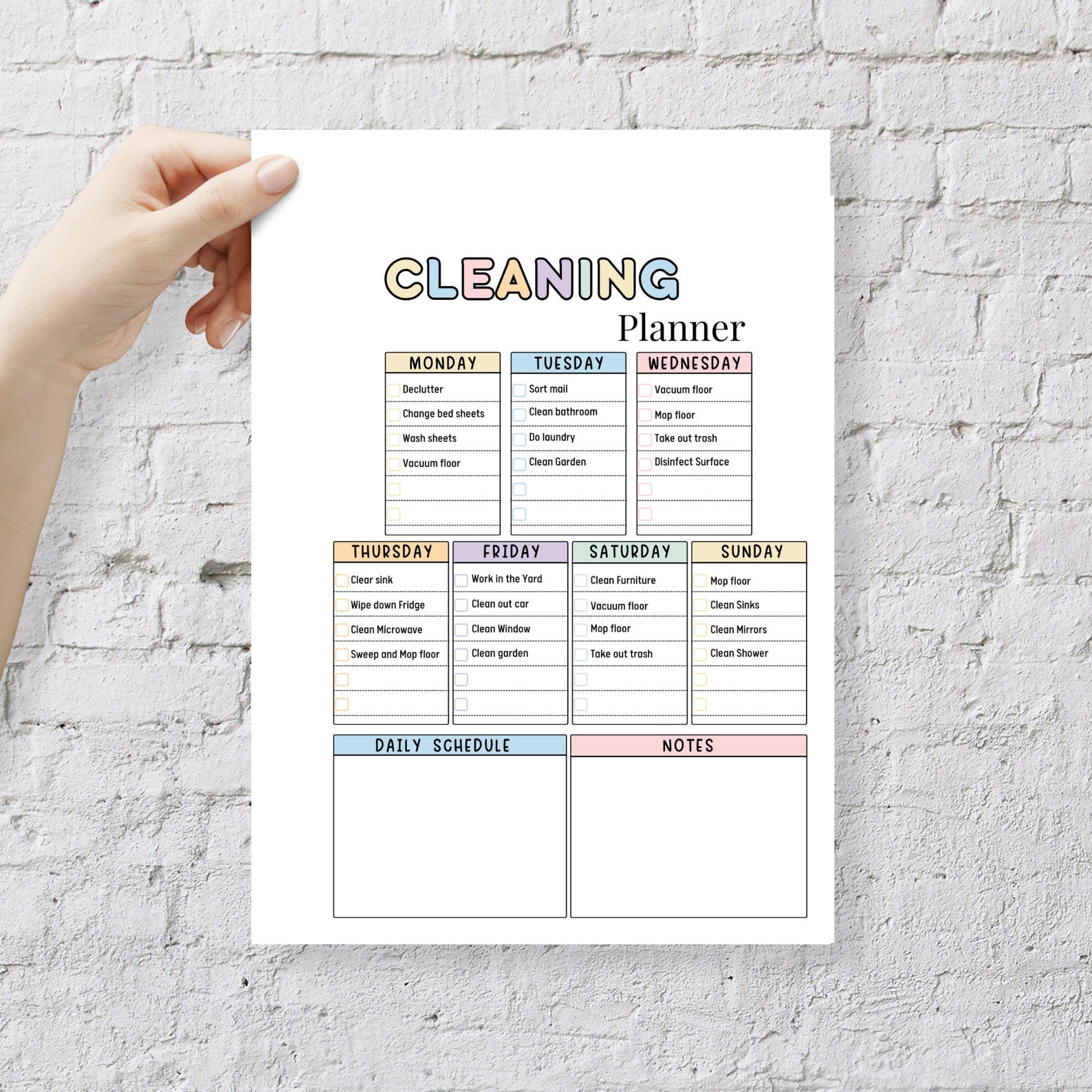 Cleaning Planner Cleaning Chore Chart Editable Cleaning Schedule ...