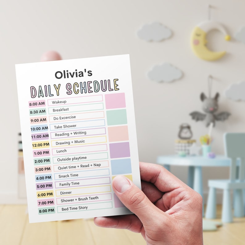 Kids Chore Chart Editable Daily Routine Responsibility Chart Kids Daily ...