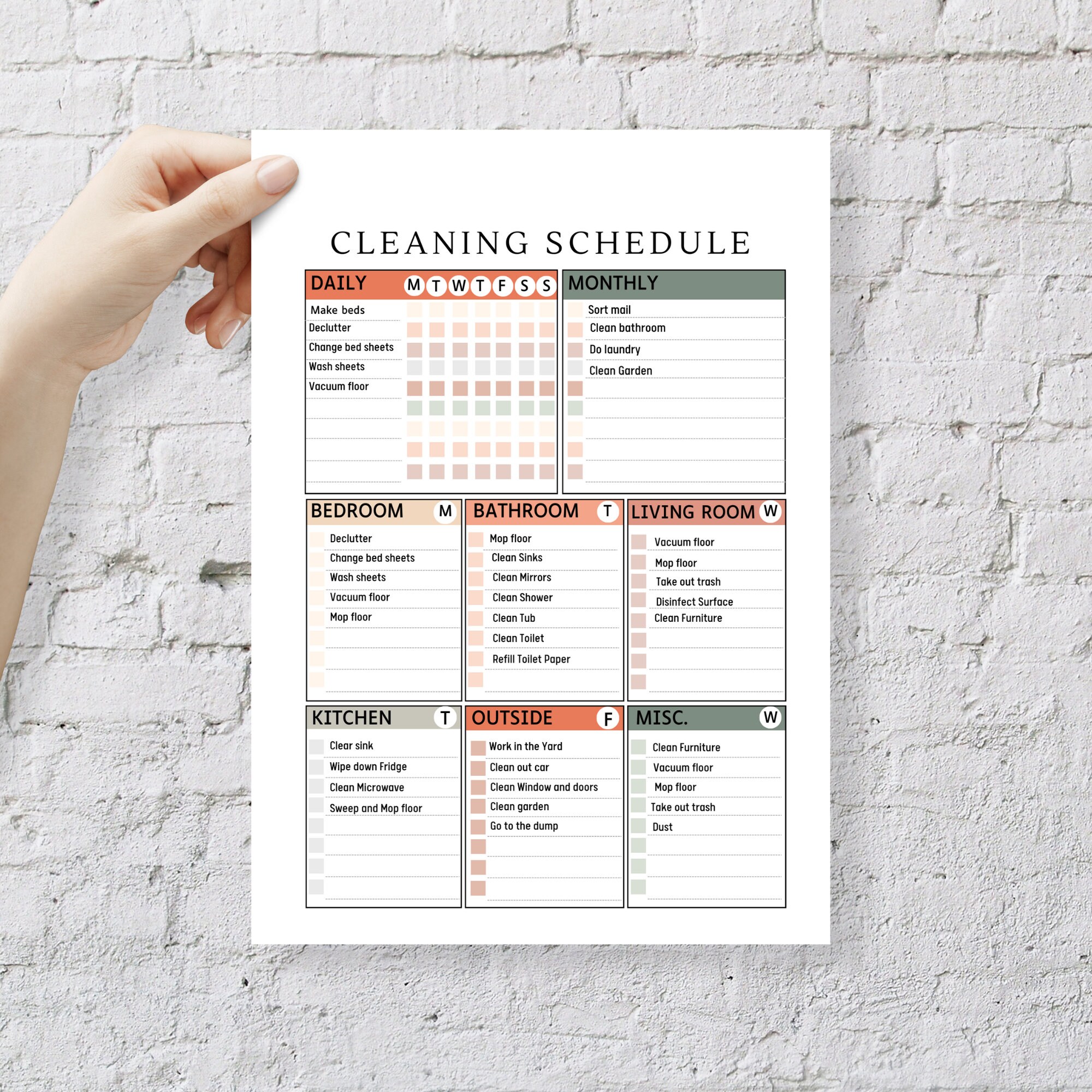 Cleaning Planner Kids Chore Chart Editable Cleaning Schedule for Kids ...