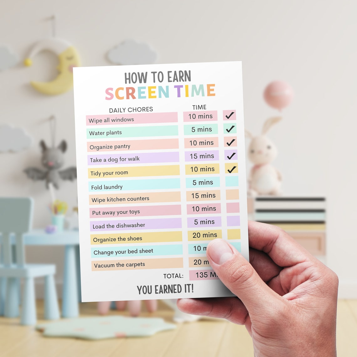 How to Earn Screen Time With Screen Bucks Editable Allowance - Etsy