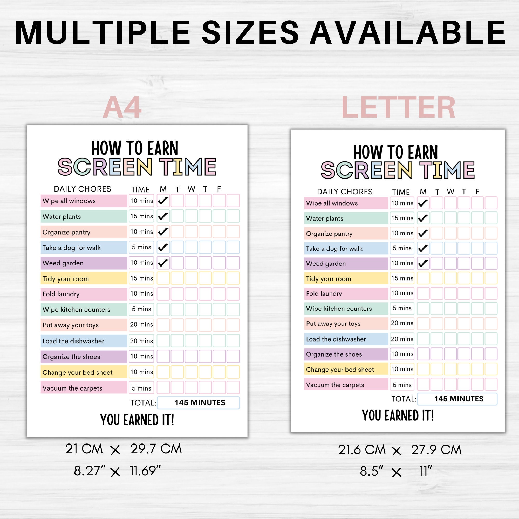 How to Earn Screen Time With Screen Bucks Editable Allowance Chore ...