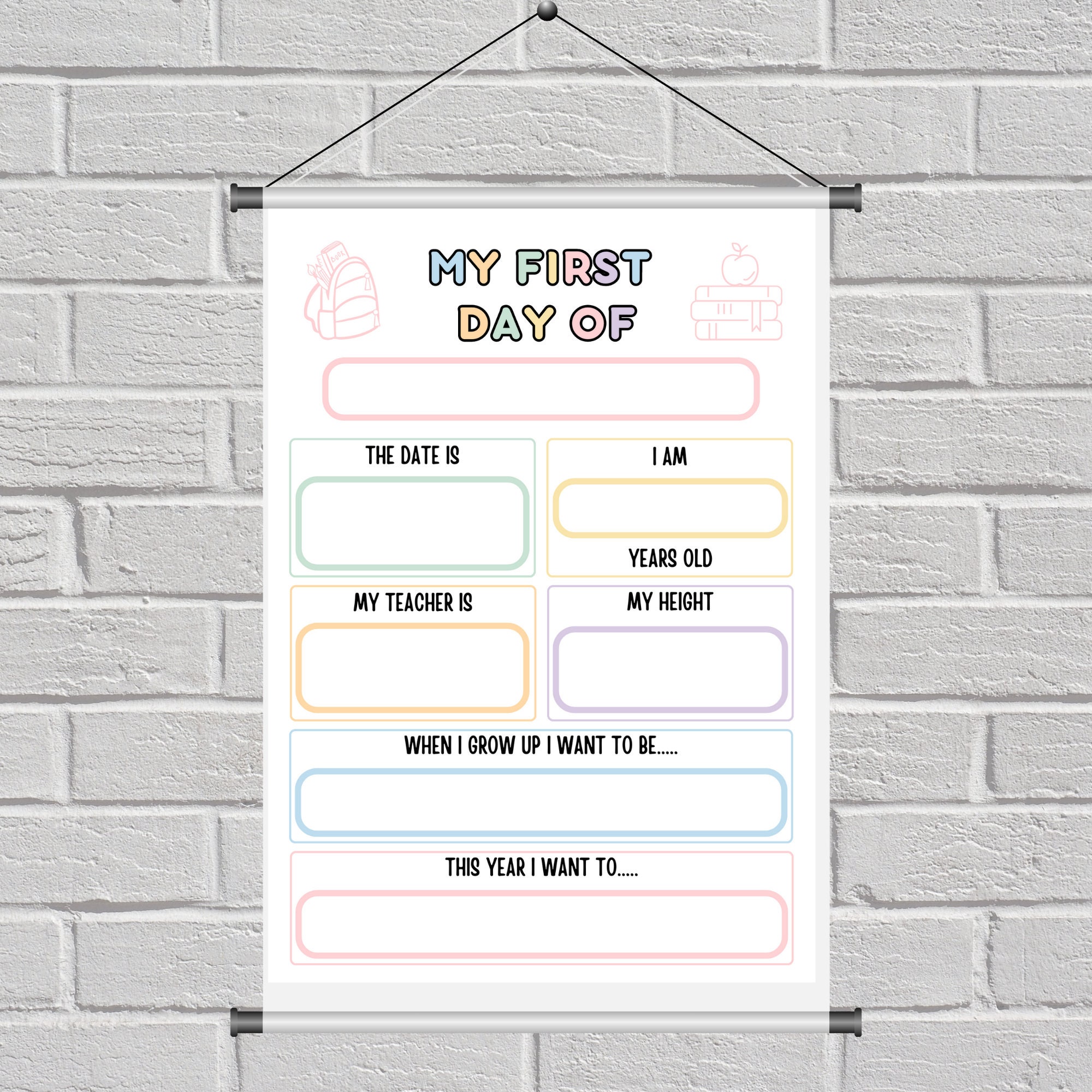 First Day of School Sign Editable Back to School Sign Start of School ...