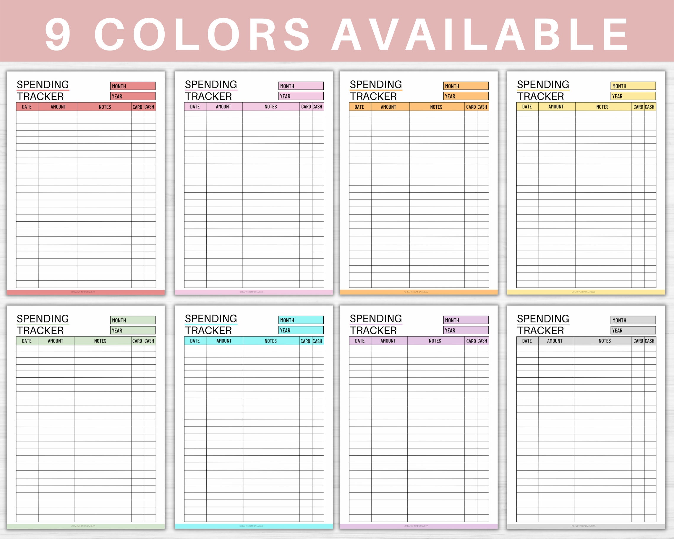 Spending Tracker Printable Expense Tracker Budget Tracker Financial ...