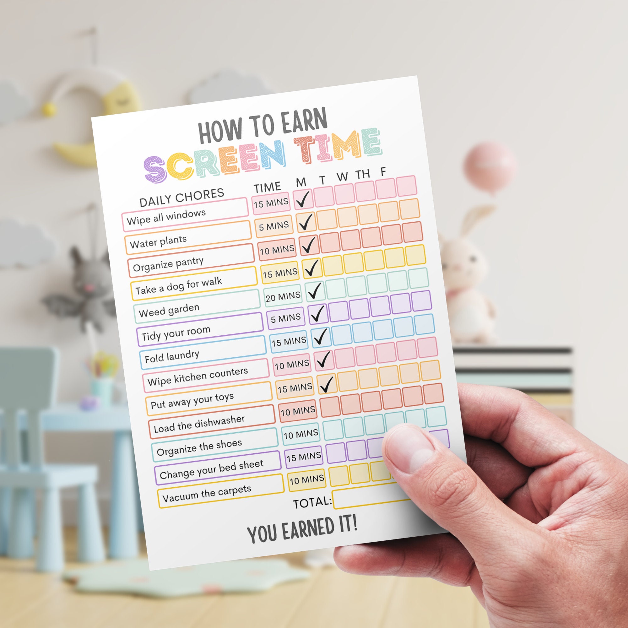 How to Earn Screen Time With Screen Bucks | Editable Allowance Chore ...