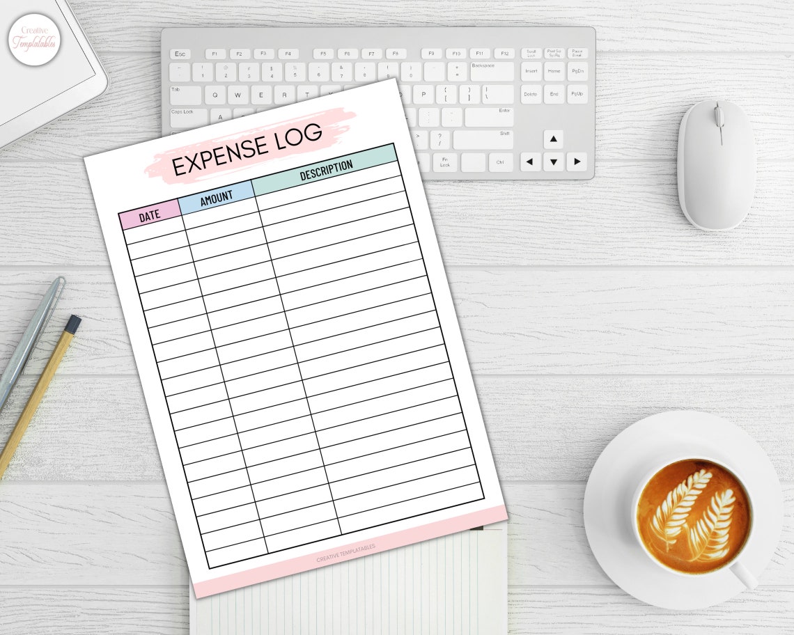 Expense Tracker Printable Spending Tracker Expense Log Purchase Log ...