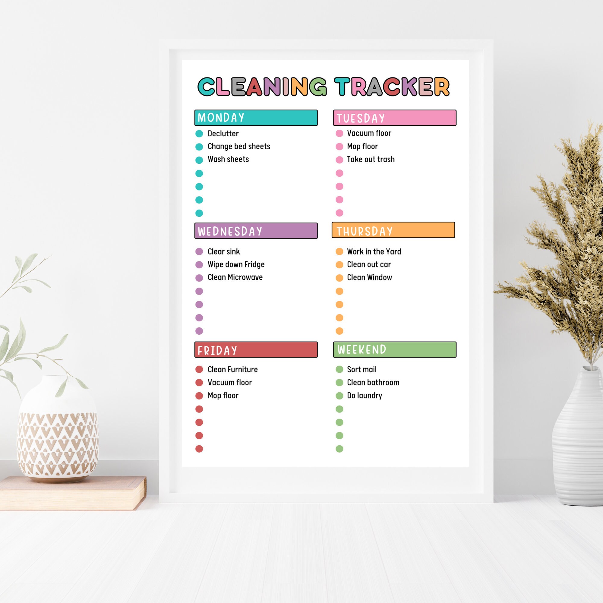 Cleaning Planner Cleaning Chore Chart Editable Cleaning - Etsy